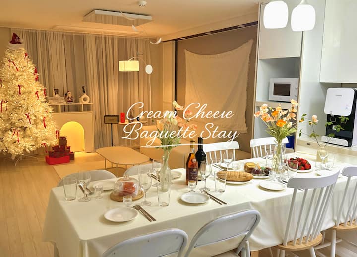 [오픈특가] 크림치즈바게트｜목포역 도보4분｜침대4｜최대10인｜프리미엄 감성숙소 - Mokpo-si