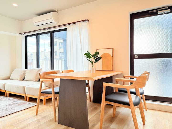 #51 浅草晴空塔景观露台｜双大床家庭房｜宽敞1ldk｜电梯公寓 - Asakusa