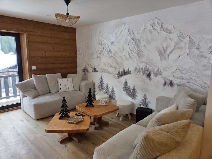 Grand Appart Au Pied Des Pistes - Piscine Et Sauna - Megève