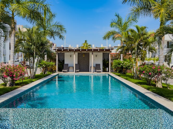 Depa Con Vista Alberca + 2 Rec | 5 Min Playa - Manzanillo, Colima, Mexico