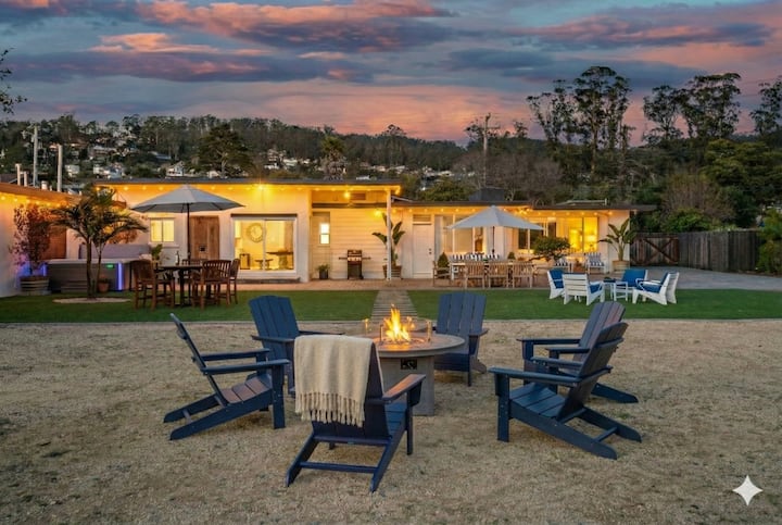 Hmb Oasis: Hot Tub + Ocean Views + Walkable - Half Moon Bay, CA