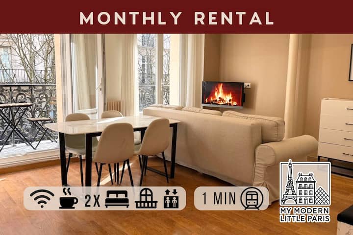 30days+ Haussmann Renovated Suite Balcony Elevator - Paris Gare de Lyon