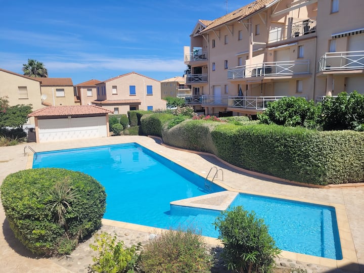 Appartement Bord De Plage, Vue Sur Piscine - Valras-Plage