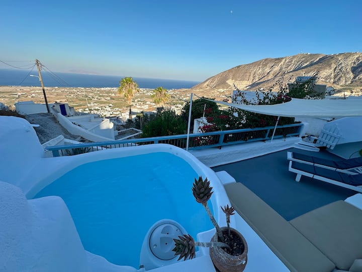 Dionysos Villa Troglodyte, Piscine Près Des Vignes - Santorini