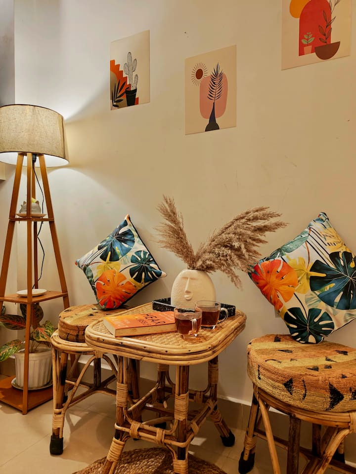 Earthy Bamboo Retreat | Cozy Hillside Ac Studio - Guwahati