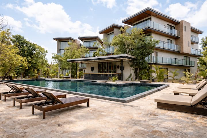 Boho 1 Br · Groundfloor · Full A/c · Beach 5 Min - Mexico