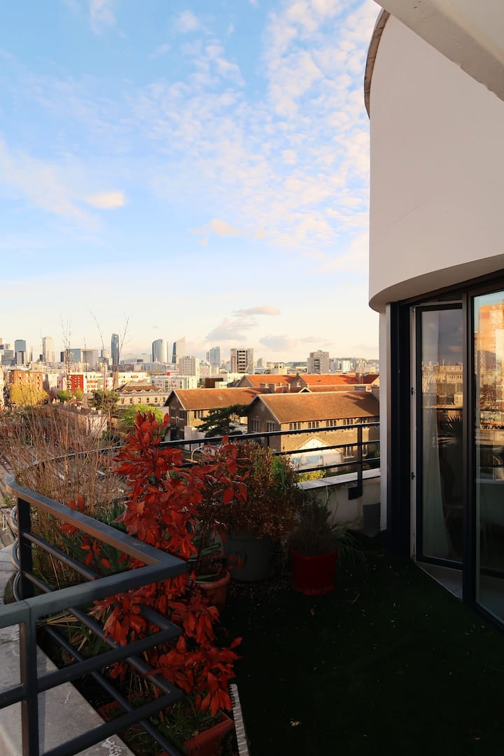 Penthouse 100m² Terrasse & Vue 360 Sur La Défense - Nanterre