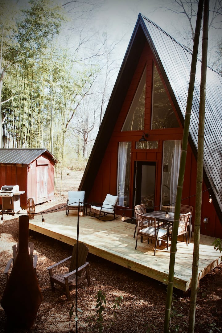 *Brand New* Bamboo Retreat Modern A-frame Cabin - Greer, SC