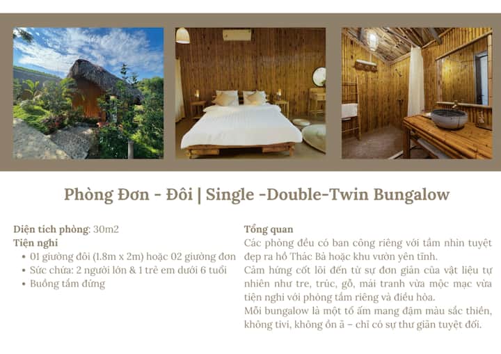 Phòng ĐơN - ĐôI | Single -Double Twin Bungalow - Yên Bái