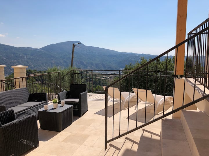 Charmant 2p Dans Villa, Vue Mer & Montagne - Carros