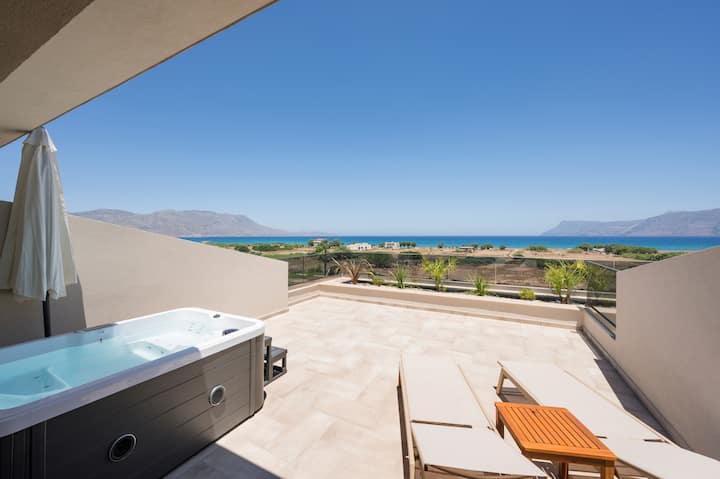 Panoramic Sea View Maisonette With Jacuzzi - Кисамос