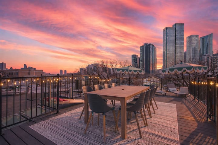 Chic 3bd|2ba Rooftop Apt•walk To Nyc Path•parking - Jersey City, NJ