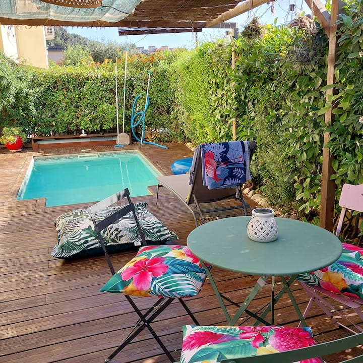 Grand 2 Pièces Dans Villa, Piscine Et Cour Privées - Èze