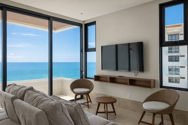 2 Bedroom Ocean View Luxury Apt With Rooftop Pool - Puerto Morelos