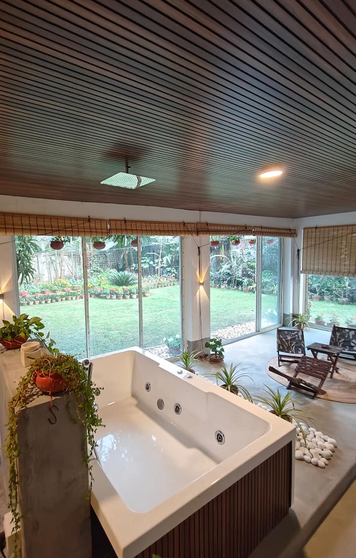Urban Grove Glass Villa | Private Lawn & Jacuzzi - India
