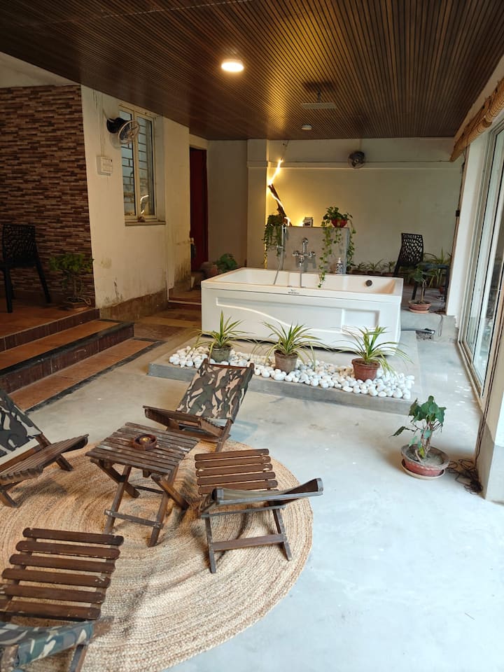 Urban Grove Glass Villa | Private Lawn & Jacuzzi - India