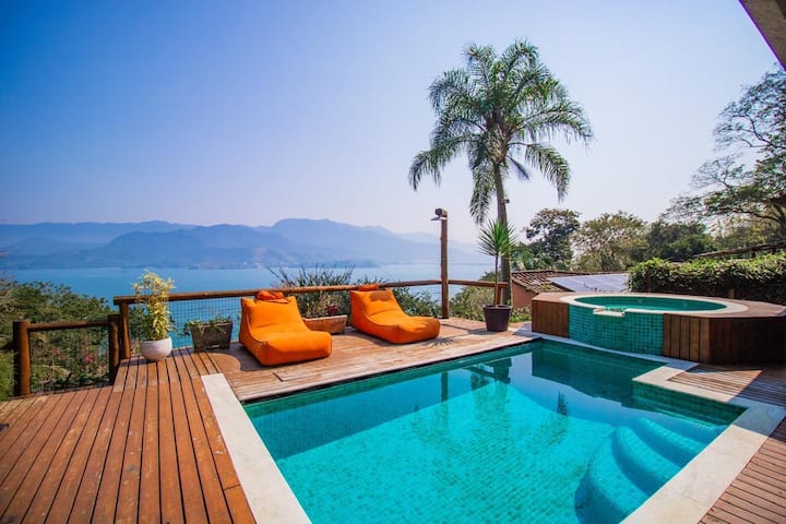 Vista Espetacular, áRea Gourmet E 100m Da Praia. - Ilhabela