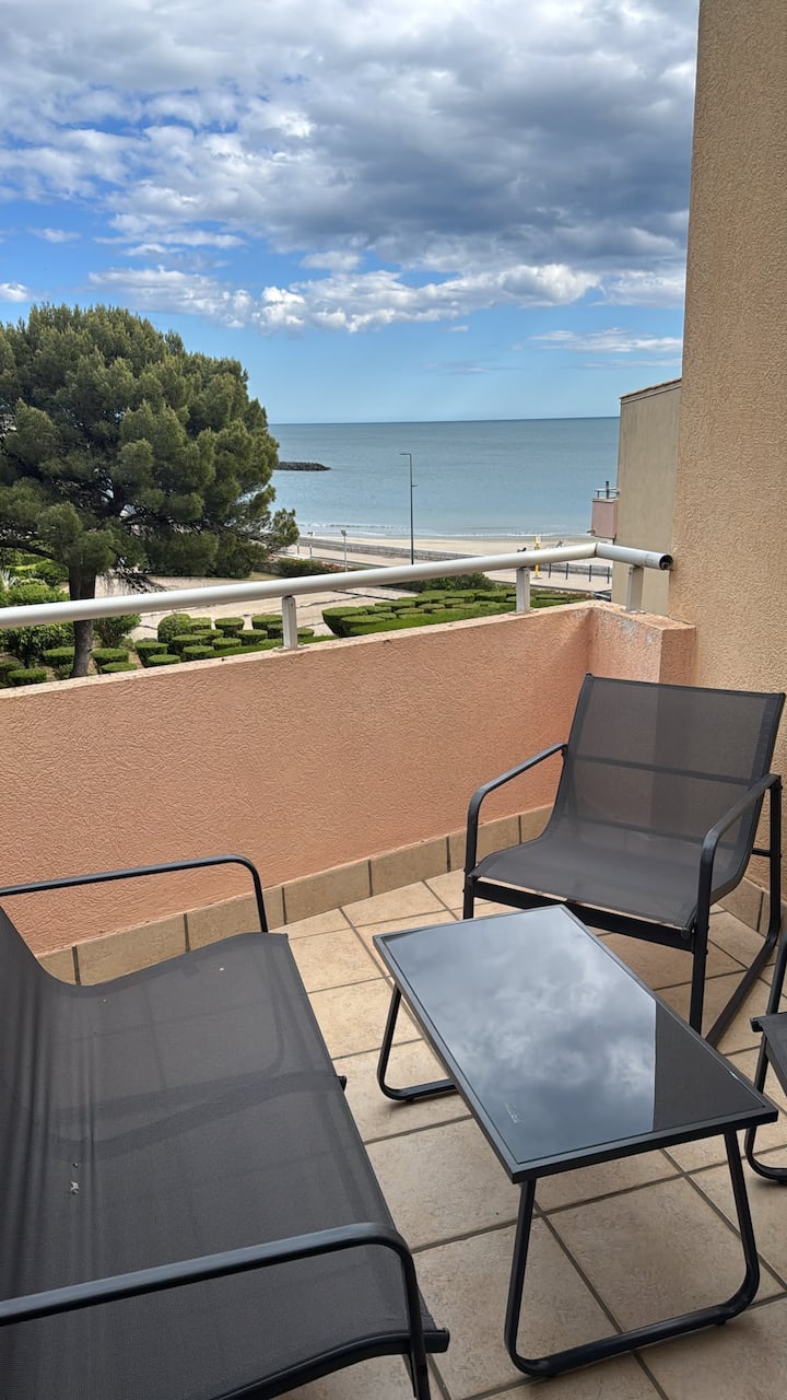 Le Ronie: T2 Standing Vue Mer Toit Terrasse - Clim - Plage de Sète