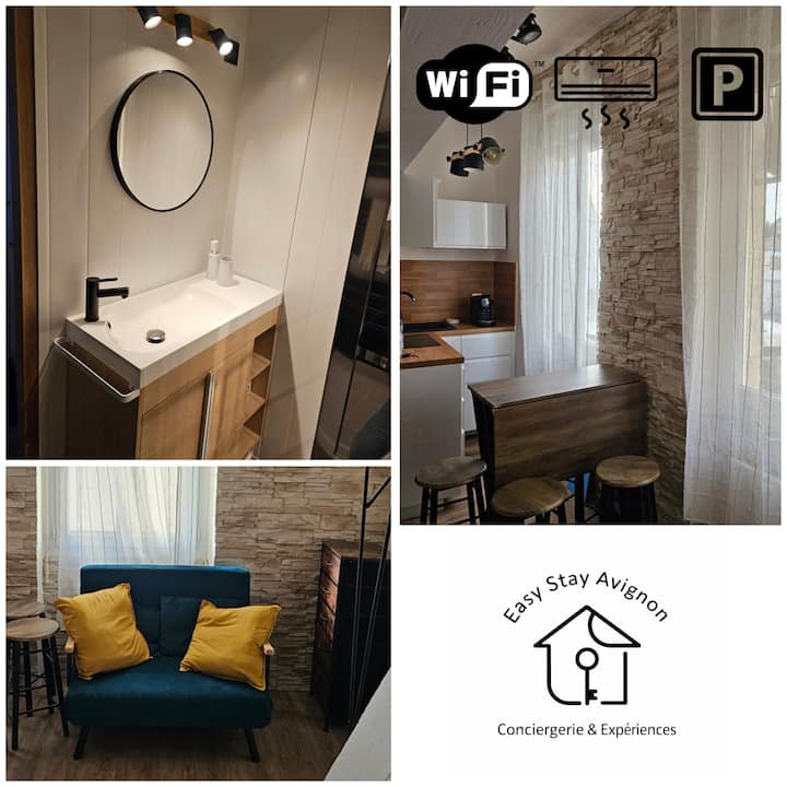 Mini-loft Face Aux Remparts /Clim / Gare/ Parking - Villeneuve-lès-Avignon