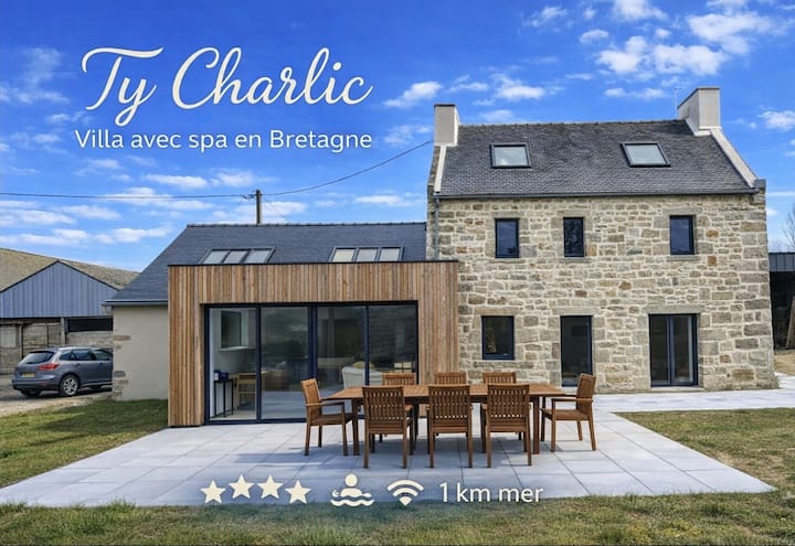 Ty Charlic Spa Mer 1 Km Villa Du 19e En Bretagne - Plouescat