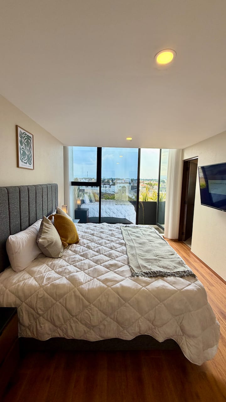 Moderno Depto. Metepec | Seguridad 24 H + Parking - Metepec