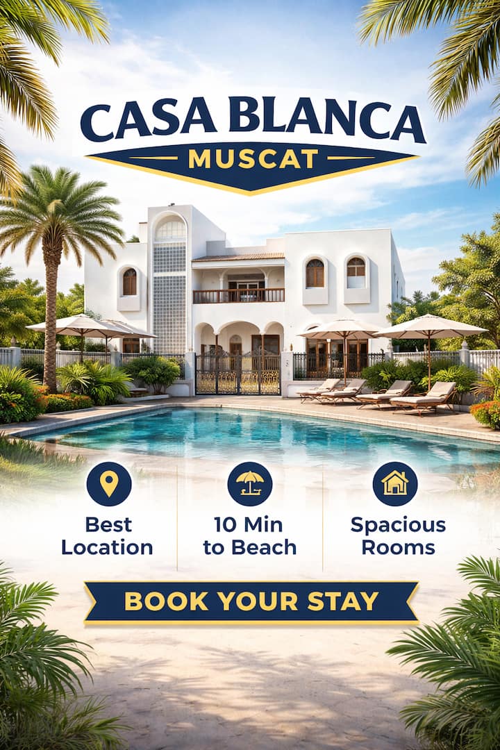 Casa Blanca Muscat – 10 Min Walk To Qurum Beach - Mascate