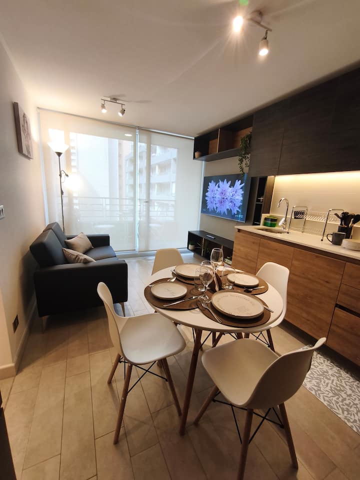 Luminoso Y Moderno Depto. Familiar Para 4 - Santiago