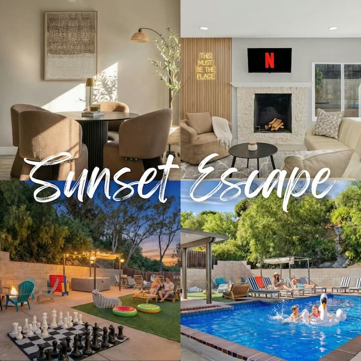 The Sunset Escape- Pool, Firepit & Lounge - Sabre Springs - San Diego