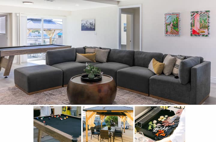 New Luxury Retreat+game Room+bbq+gym+2 King Suites - Montebello, CA