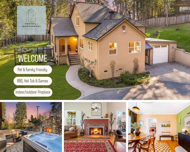Hearthside Retreat • Hot Tub & Outdoor Fireplace • - Nevada City, CA