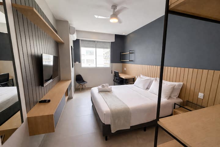 Moderno Silencioso Apê Copa - 2min A Pé Da Praia - Brazil