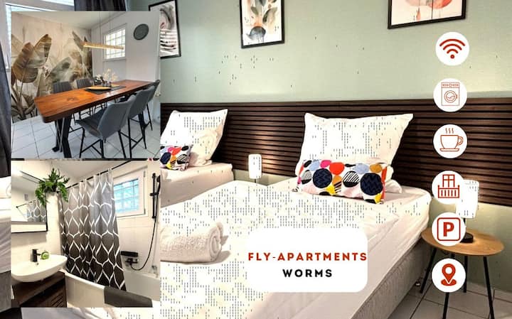 Urban Workstay Worms3br, Parkpl., Wlan, Singlebed - Worms