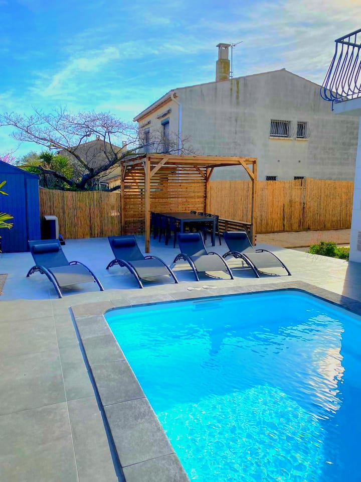 Appartement Villa Nova 6pers. Piscine Pétanque - Marseillan