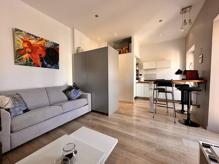 Central 1 Bedroom Flat Few Steps From The Beach - 芒通