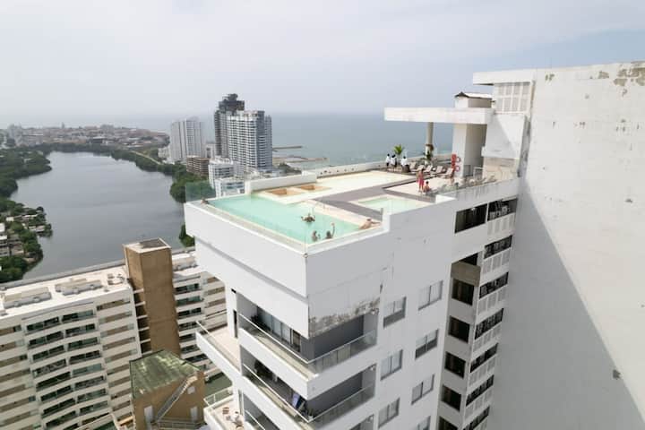 Appartement Vue Mer • Piscine Rooftop • Balcon - Cartagena das Índias