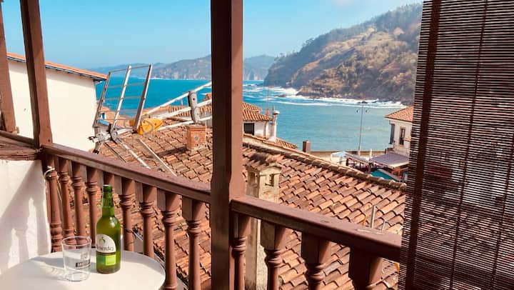 Balcón Y Vistas Al Mar A 2 Minutos Playa. Tazones - Villaviciosa