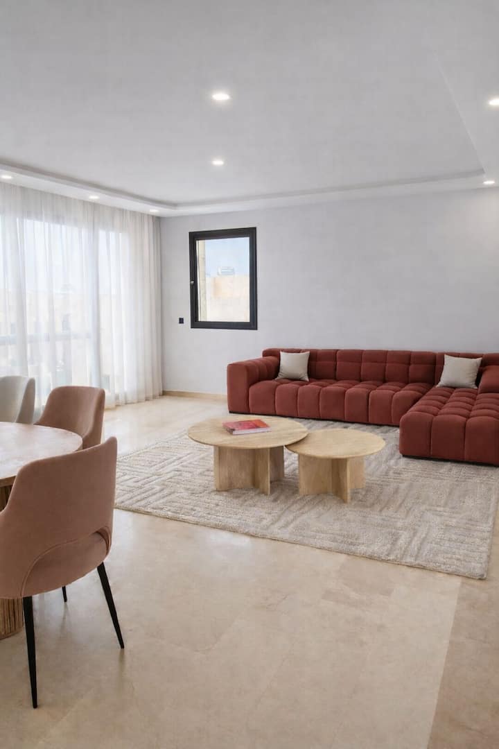 Magnifique 3 Chambres Vue Mer Piscine Gym Aindiab - Casablanca