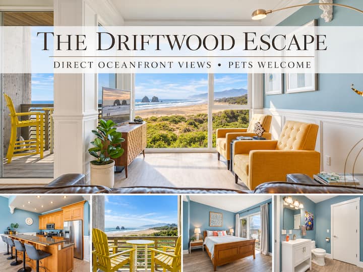 Oceanfront Views! | Private Balcony | Beachfront! - Rockaway Beach, OR