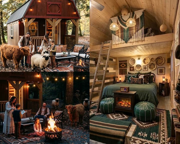 The Shaggy Cow Cabin W/ Fluffy Cows, & Sheep! - Canada