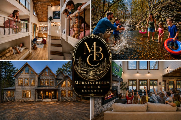 Luxury 5br Cabin | Pickleball, Hot Tub, Creek - United States