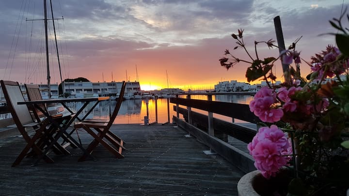 Belle Marina Lumineuse Avec Ponton Privé Libre - Le Grau-du-Roi