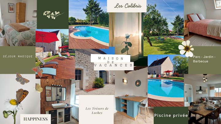 Le Colibri - Maison De Famille Avec Piscine - Loches