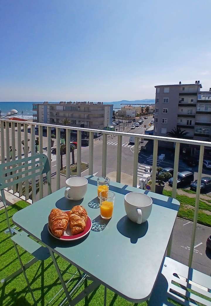 Vue Mer | Plage 1 Min |Clim | Parking - Saint-Cyprien