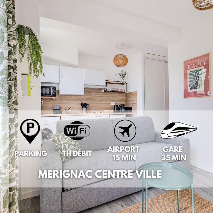 Studio Roosevelt Mérignac - Parking - Airport 15' - Mérignac