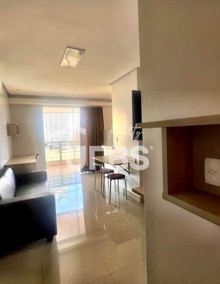 Flat Com Varanda E Garagem No Coração Do St. Bueno - Goiânia