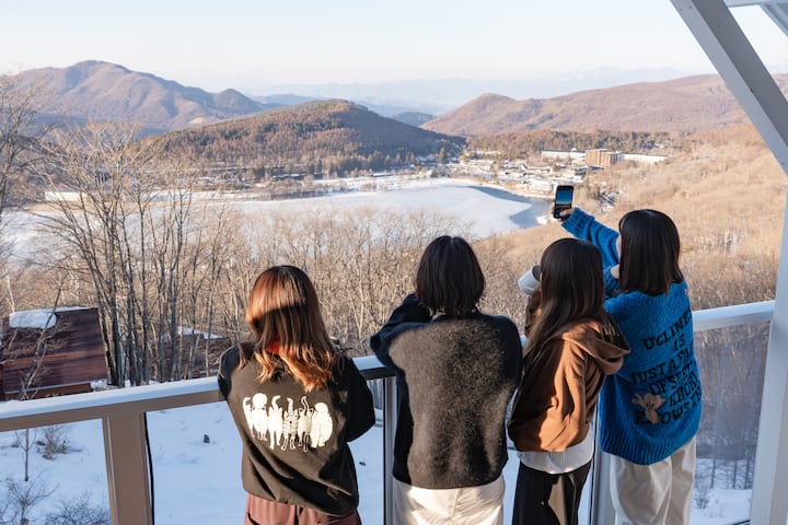 白樺湖Lake View/大型貸別荘/屋根付きbbq場/サウナ/製氷機付/水風呂/スキー場徒歩圏内 - 지노시