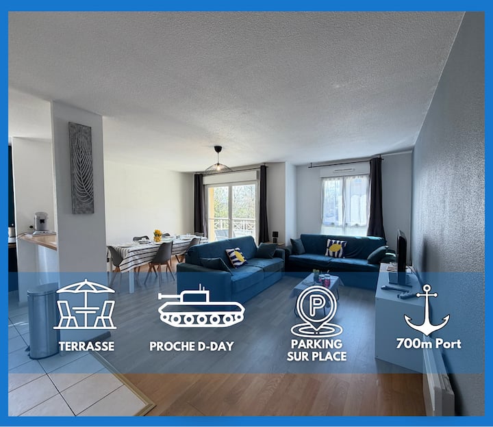 Nid Marin Apt 2 Terrasses 15mn A Pied Centre Ville - Port-en-Bessin