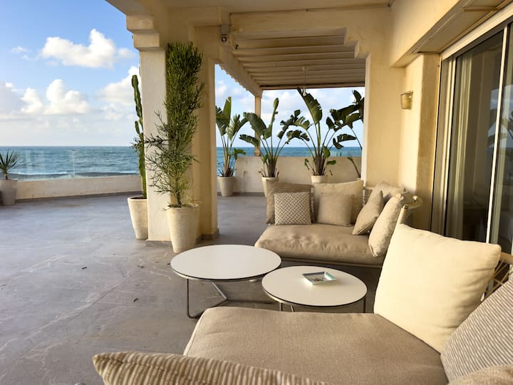 Oceanfront 4br Apartment | Private Beach · Pool - Bouznika