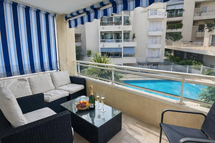 Moderne 2p • Piscine, Parking & Plage à Pied - Cannes