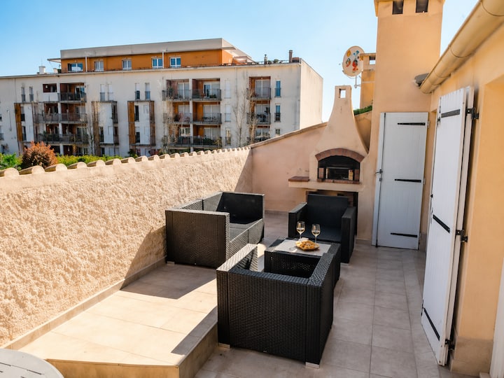 T3 2 Chambres Clim Terrasse Parking 6 Pers - Fréjus